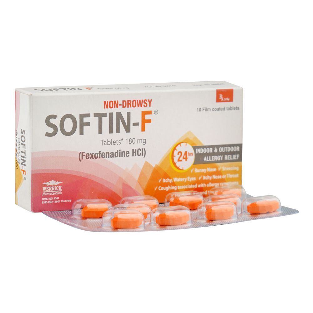 Werrick Pharmaceuticals Softin-F Tablet, 180mg, 10-Pack