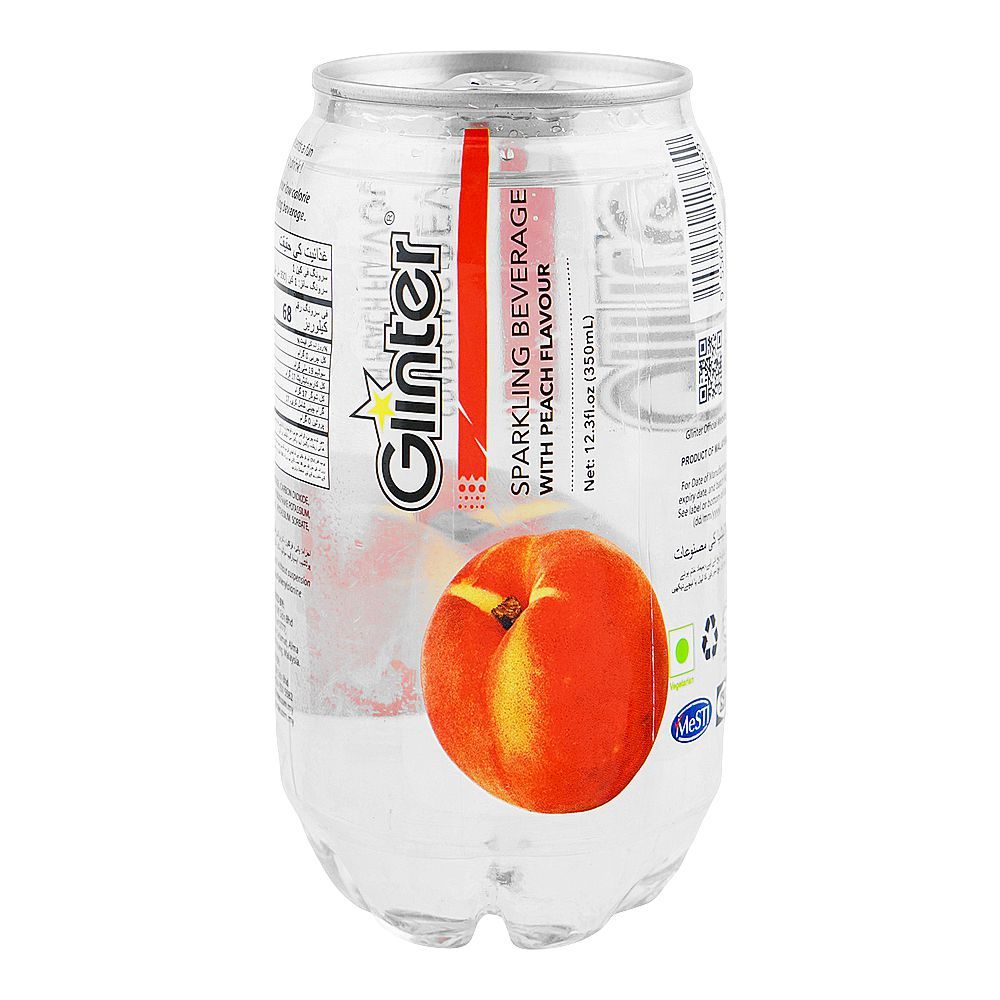 Glinter Peach Sparkling Drink Can, 350ml
