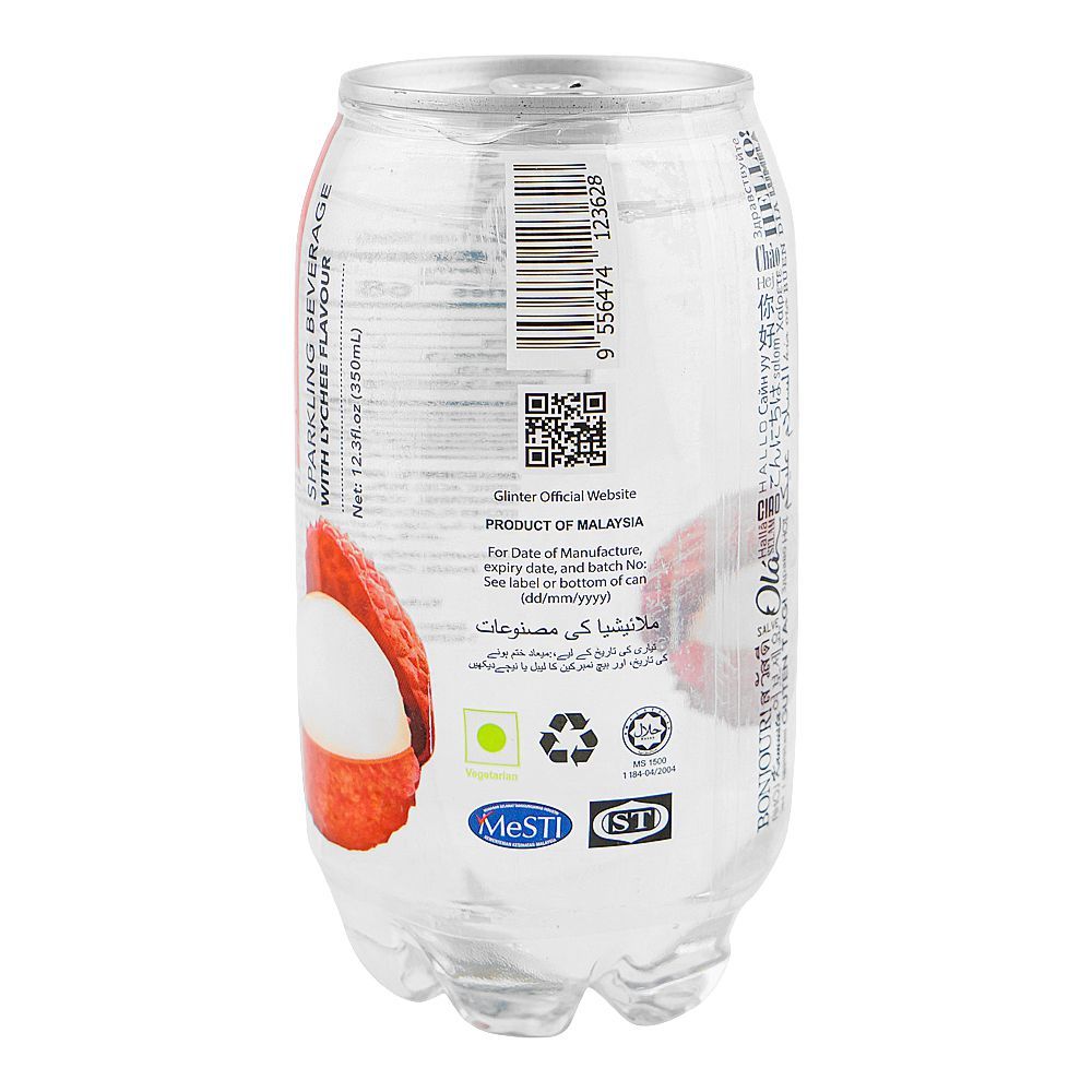 Glinter Lychee Sparkling Drink Can, 350ml