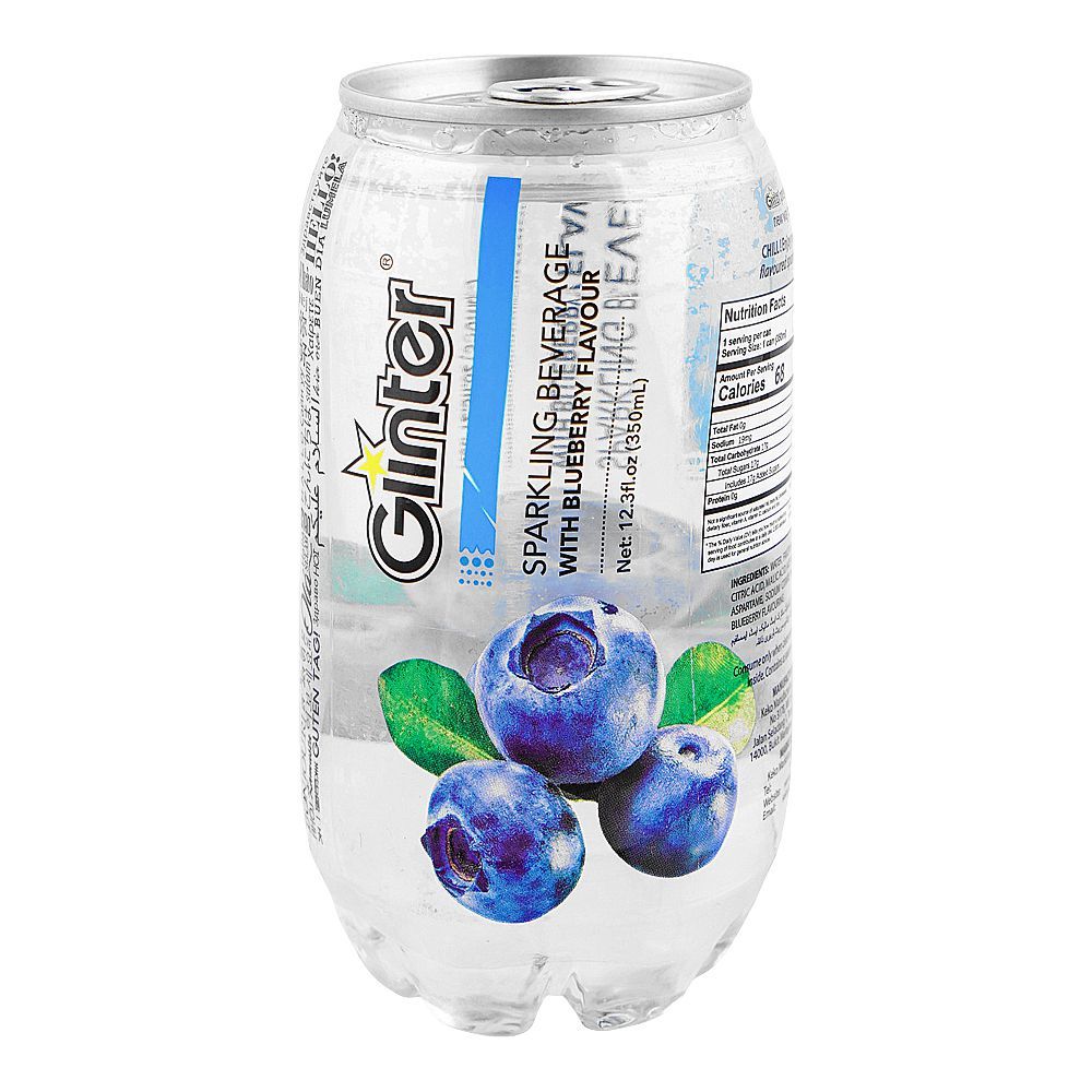 Glinter Blueberry Sparkling Drink Can, 350ml
