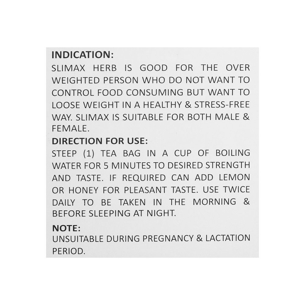 Order Slimax Sliming Herb Tea Bags, 58g, 30-Pack Online at Best Price ...