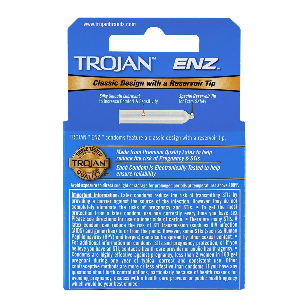 Buy Trojan ENZ Premium Lubricant Latex Condoms, 3-Pack Online at ...