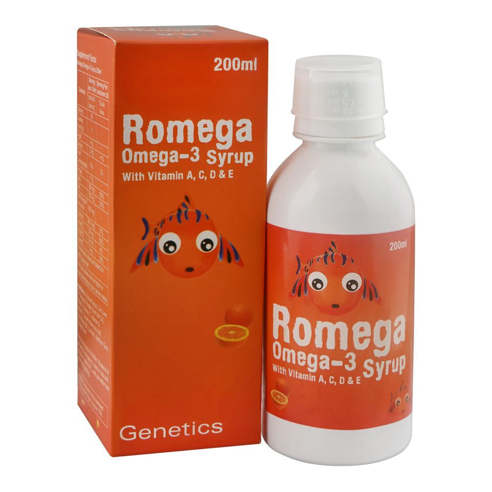 Genetics Pharmaceuticals Romega Omega-3 Syrup, 200ml