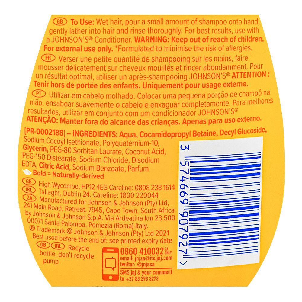 Buy Johnson's Baby Shampoo, Tear-Free Formula, Alcohol, Dyes & Sulphate ...