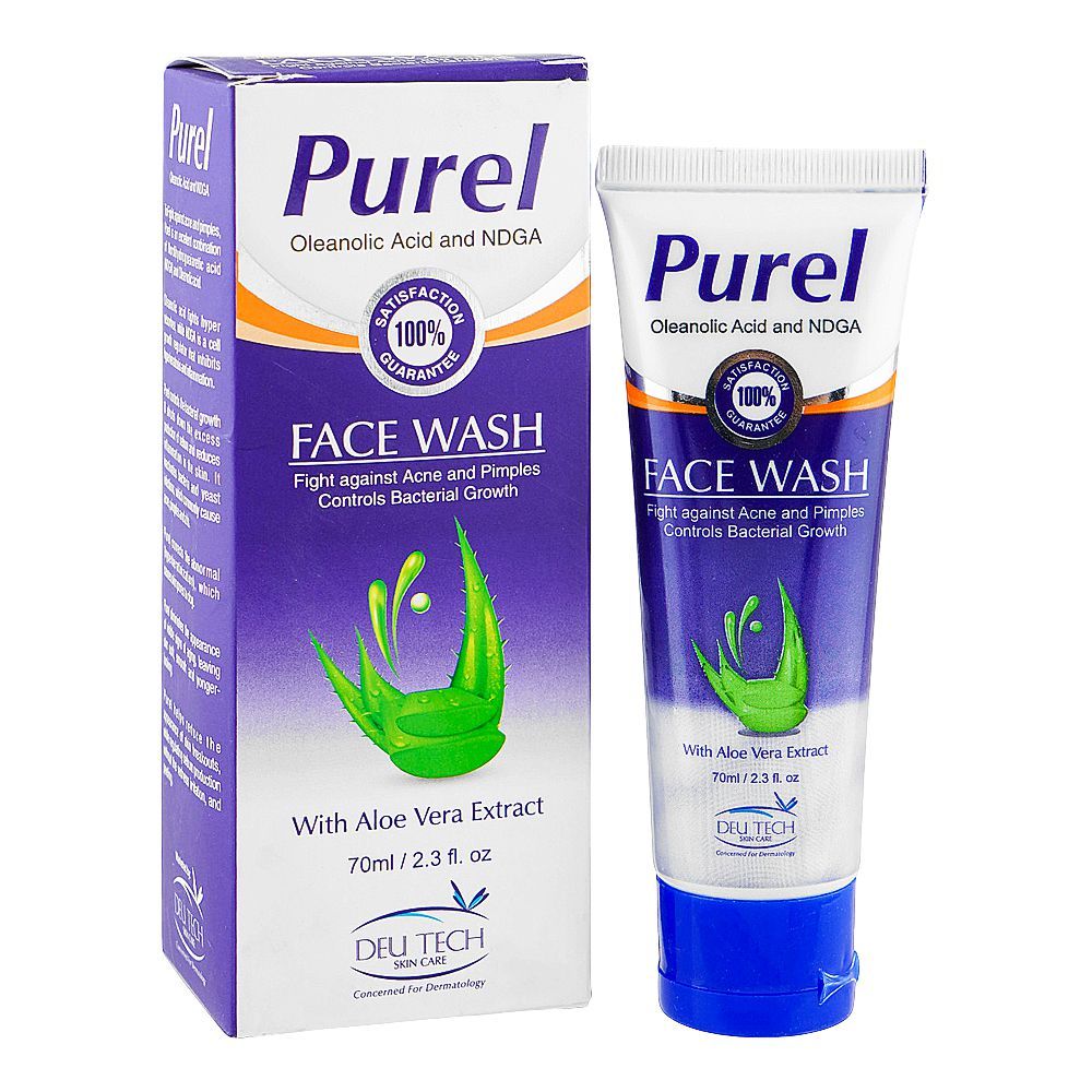 Purel Anti Acne Face Wash with Aloe Vera, 70ml