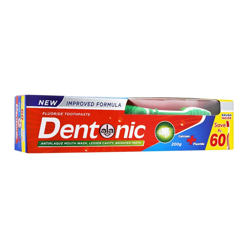 Buy Dentonic Fluoride Toothpaste Brush Pack, 200g Online at Best Price ...