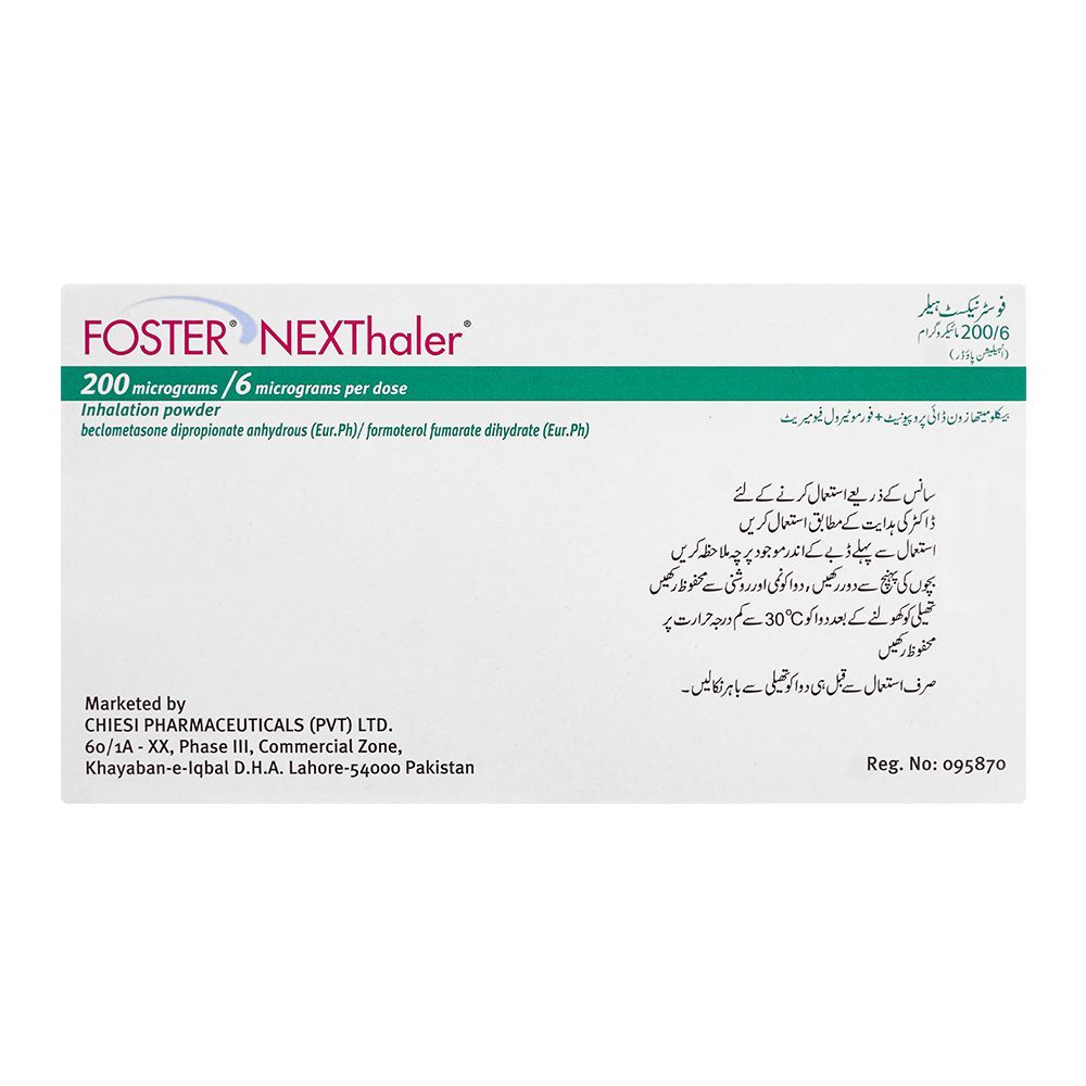 Buy Chiesi Pharmaceuticals Foster NEXThaler, 200/6mg, 120 Doses Online ...