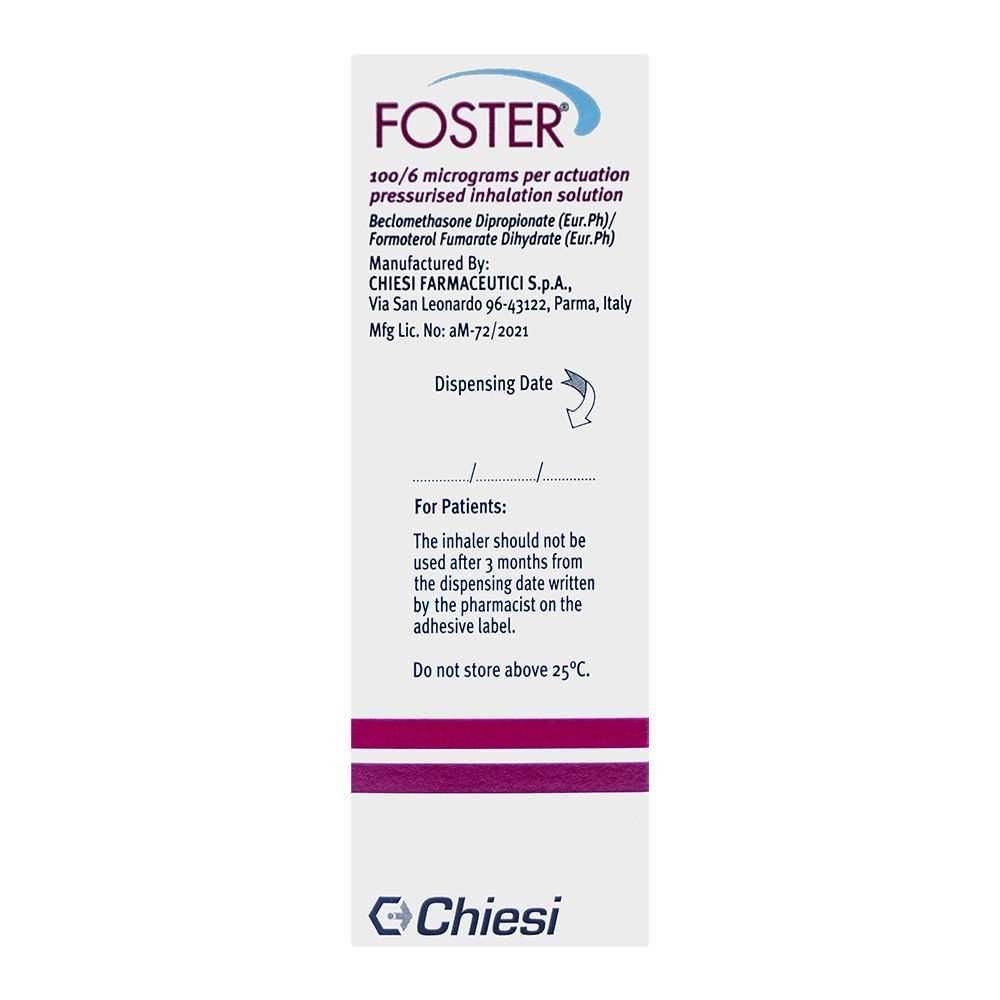 Order Chiesi Pharmaceuticals Foster Inhaler, 100/6mg, 120 Actuations ...