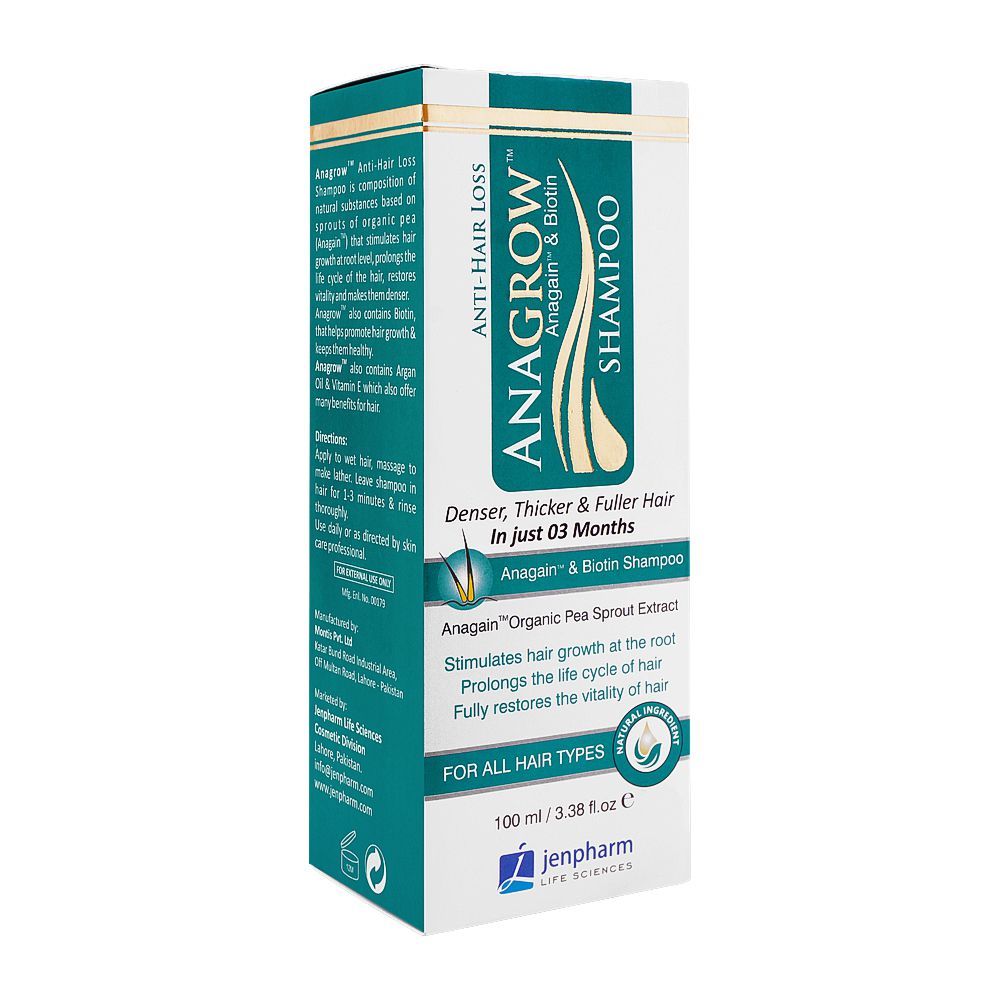 Buy Jen Pharm Anagrow Shampoo, For All Hair Types, 100ml Online at Best ...