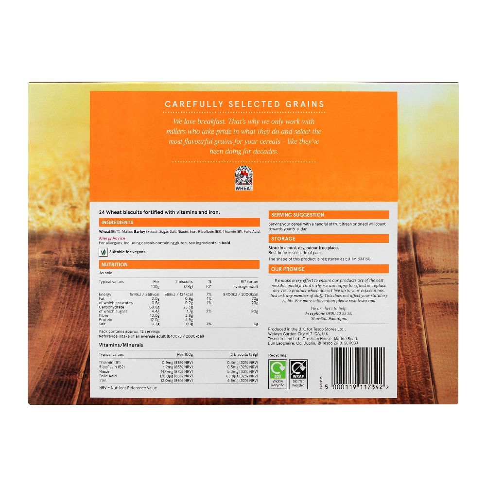 Buy Tesco Wheat Biscuits, Malty & Crispy, 24 Pieces Online at Best ...