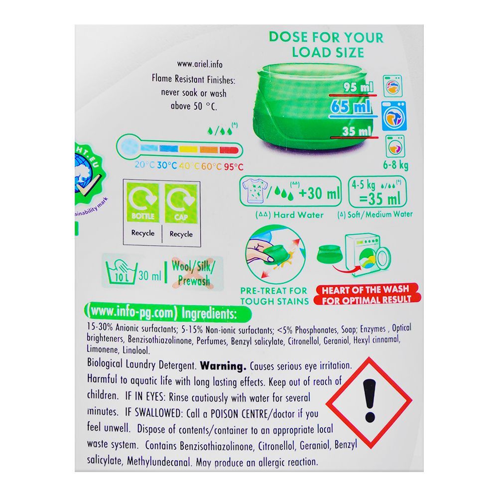 Buy Ariel Liquid Original, 51 Washes, XL Mega Pack, Stain Removal Even ...