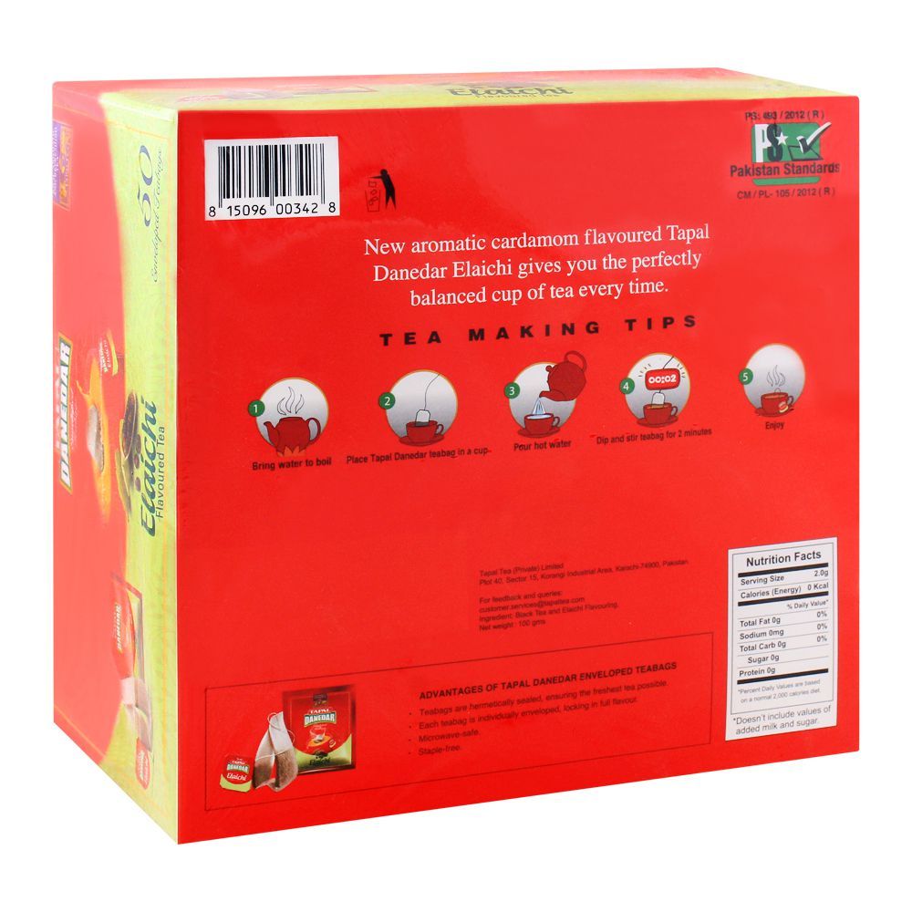 Buy Tapal Danedar Enveloped Tea Bags Elaichi, 50-Pack Online at Special Price in Pakistan ...