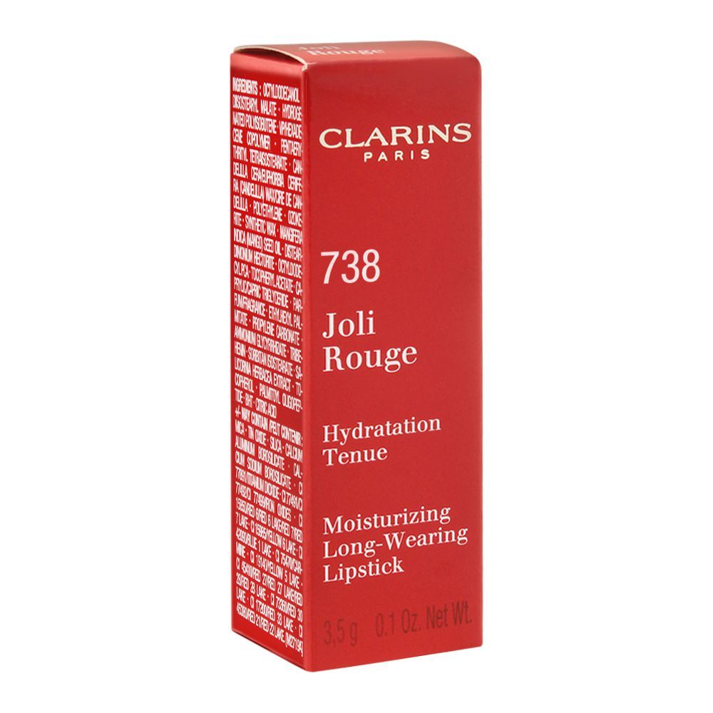 Buy Clarins Paris Joli Rouge Moisturizing Long-Wearing Lipstick, 738 ...