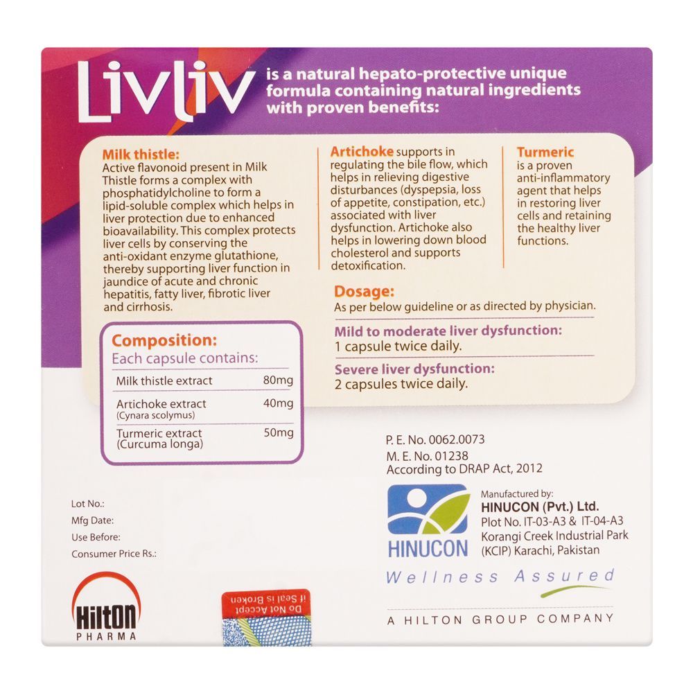 Order Hinucon Liv Liv Capsule, 20-Pack Online at Special Price in Pakistan - Naheed.pk