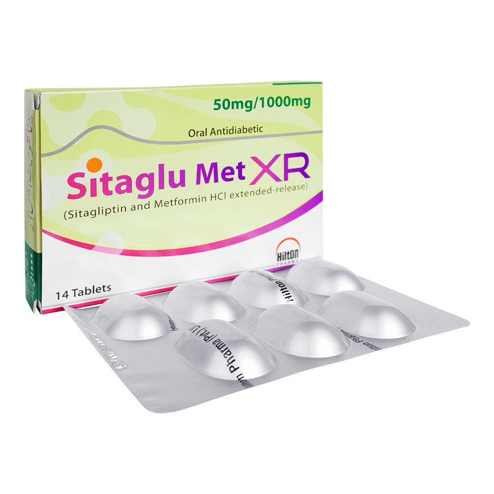 Buy Hilton Pharma Sitaglu Met XR Tablet, 50mg/1000mg, 14 Tablets Online ...