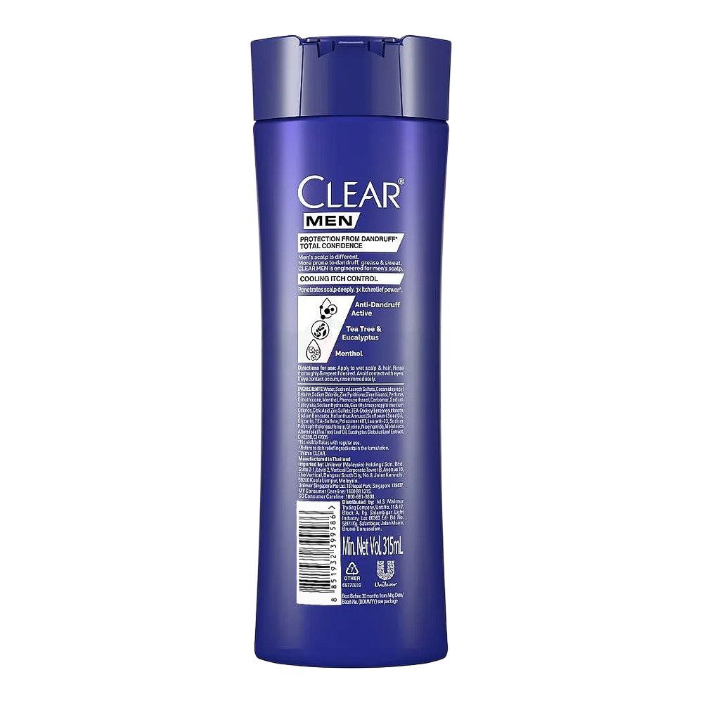 Order Clear Men Anti-Dandruff Cooling Itch Control Shampoo, 315ml ...