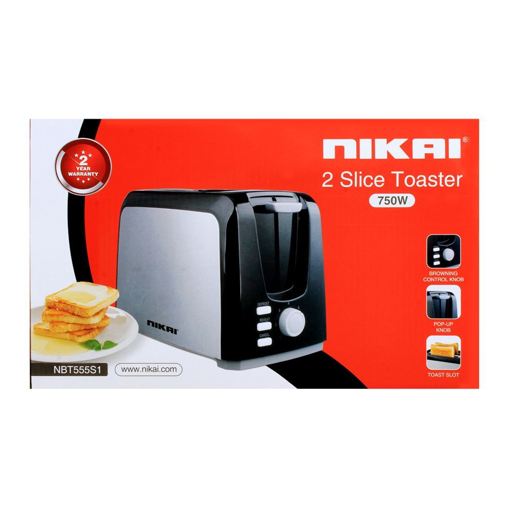 Order Nikai 2 Slice Toaster, 750W, NBT555S1 Online at Special Price in ...