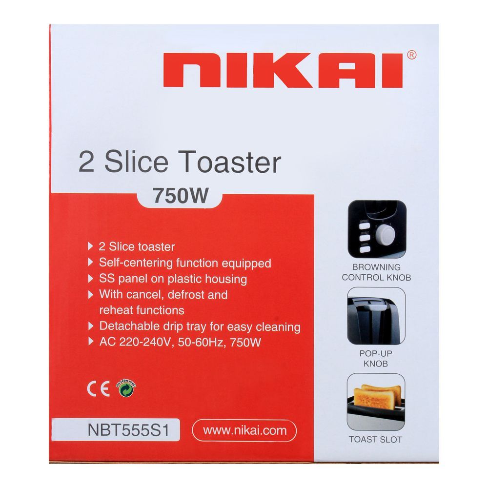 Order Nikai 2 Slice Toaster, 750W, NBT555S1 Online at Special Price in ...
