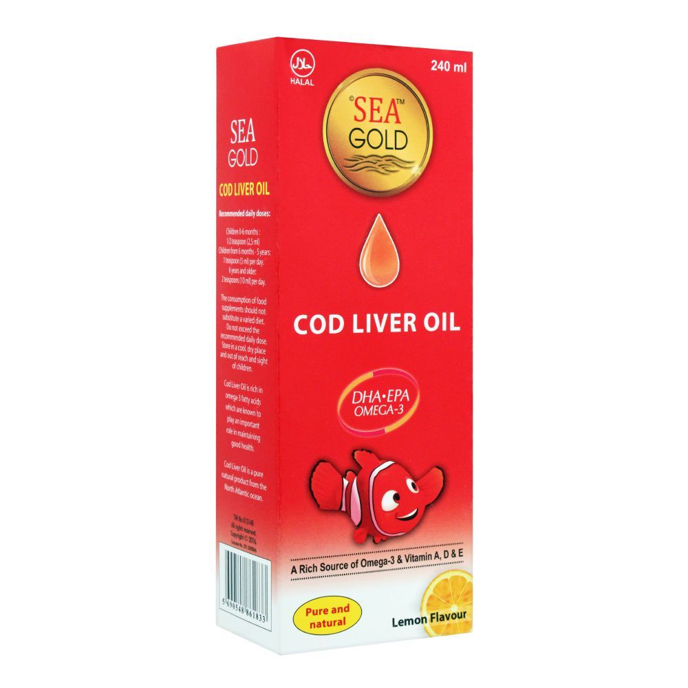 Buy Sea Gold COD Liver Oil, Lemon Flavour, 240ml Online at Special ...
