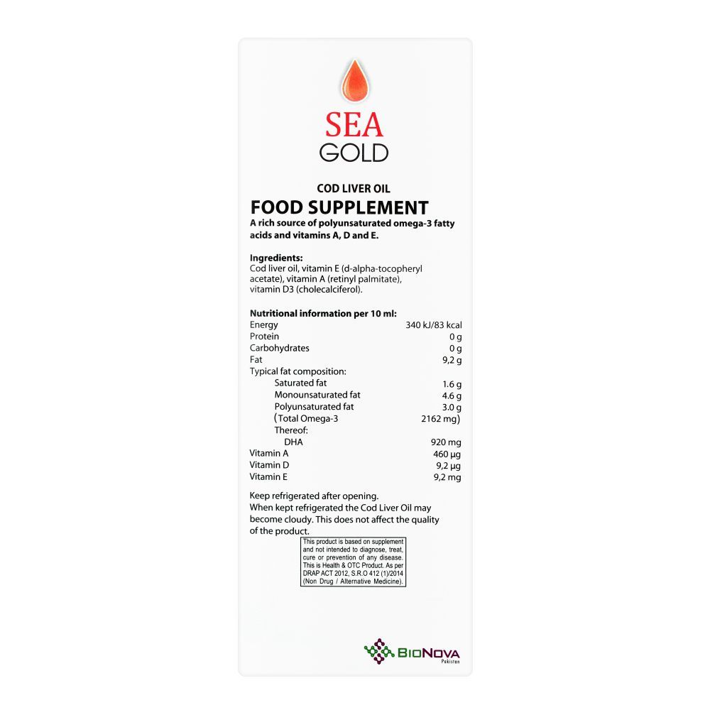 Buy Sea Gold COD Liver Oil, Lemon Flavour, 240ml Online at Special ...