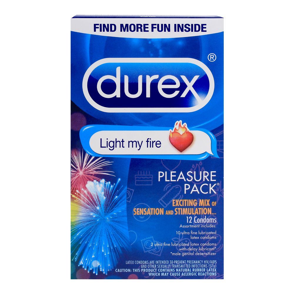 Purchase Durex Light My Fire Pleasure Pack Condom, 12-Pack Online at ...