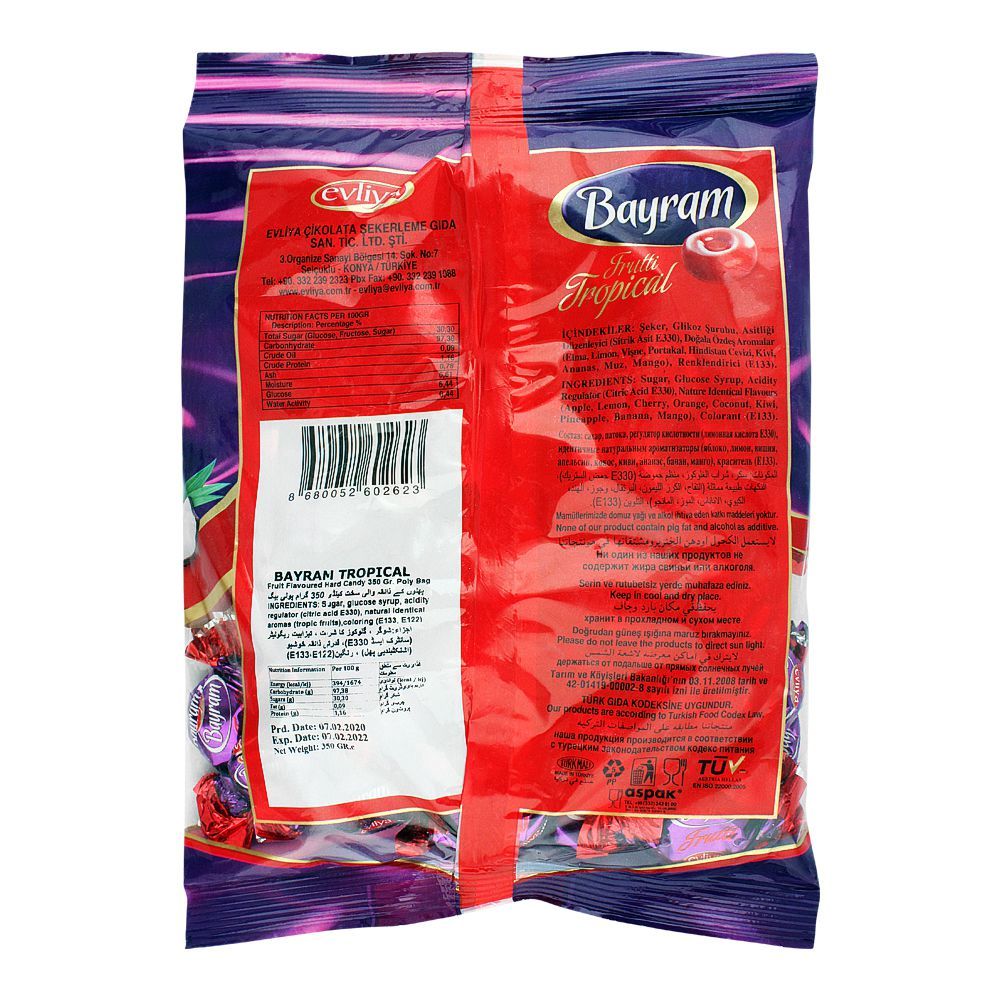 Buy Evliya Bayram Tropical Fruit Candy, 350g Pouch Online at Best Price ...