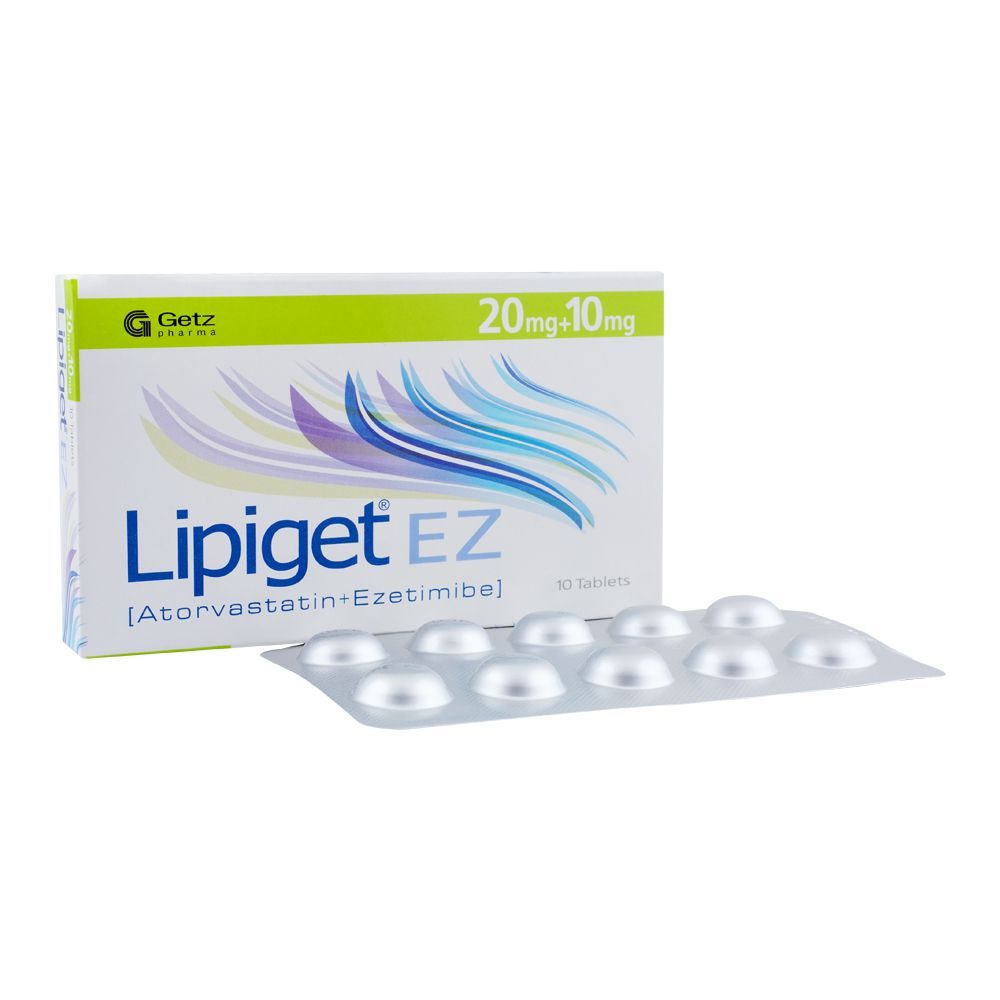Purchase Getz Pharma Lipiget EZ Tablet, 20mg + 10mg, 10-Pack Online at ...