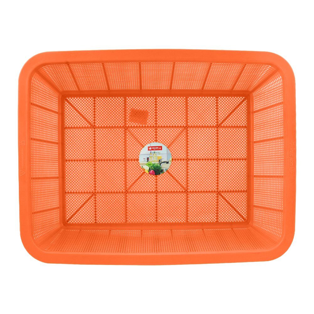 Buy Lion Star Square Multi-Purpose Plastic Basket, Orange, Large, BW-28 ...