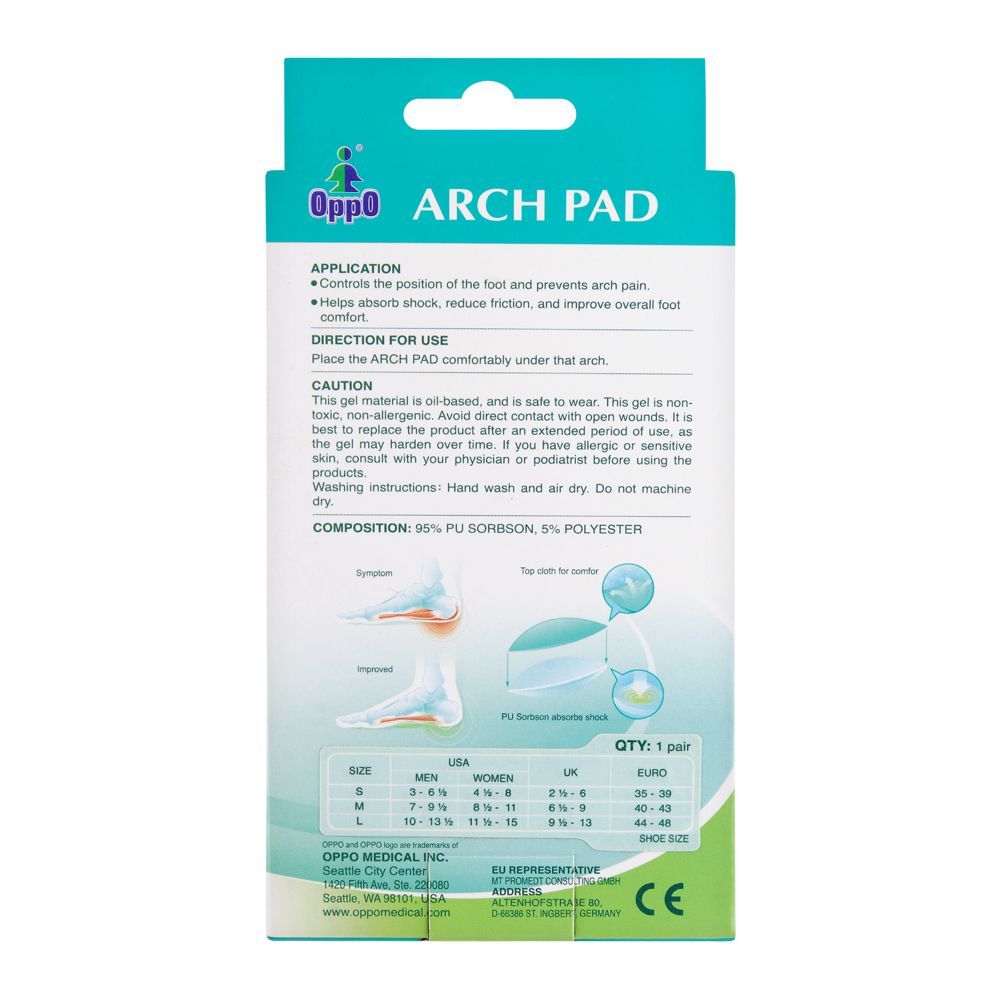 Purchase Oppo Medical Gel Arch Pad, Medium, 6750 Online at Special ...