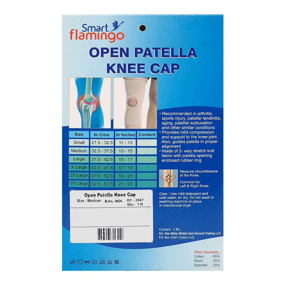 Smart Flamingo Open Patella Knee Cap, Medium