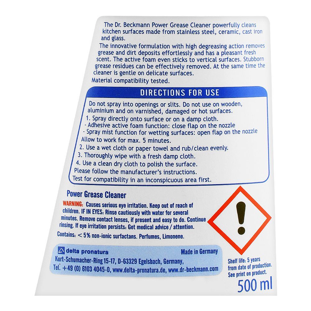 Purchase Dr. Beckmann Power Grease Cleaner, 500ml Online at Best Price ...