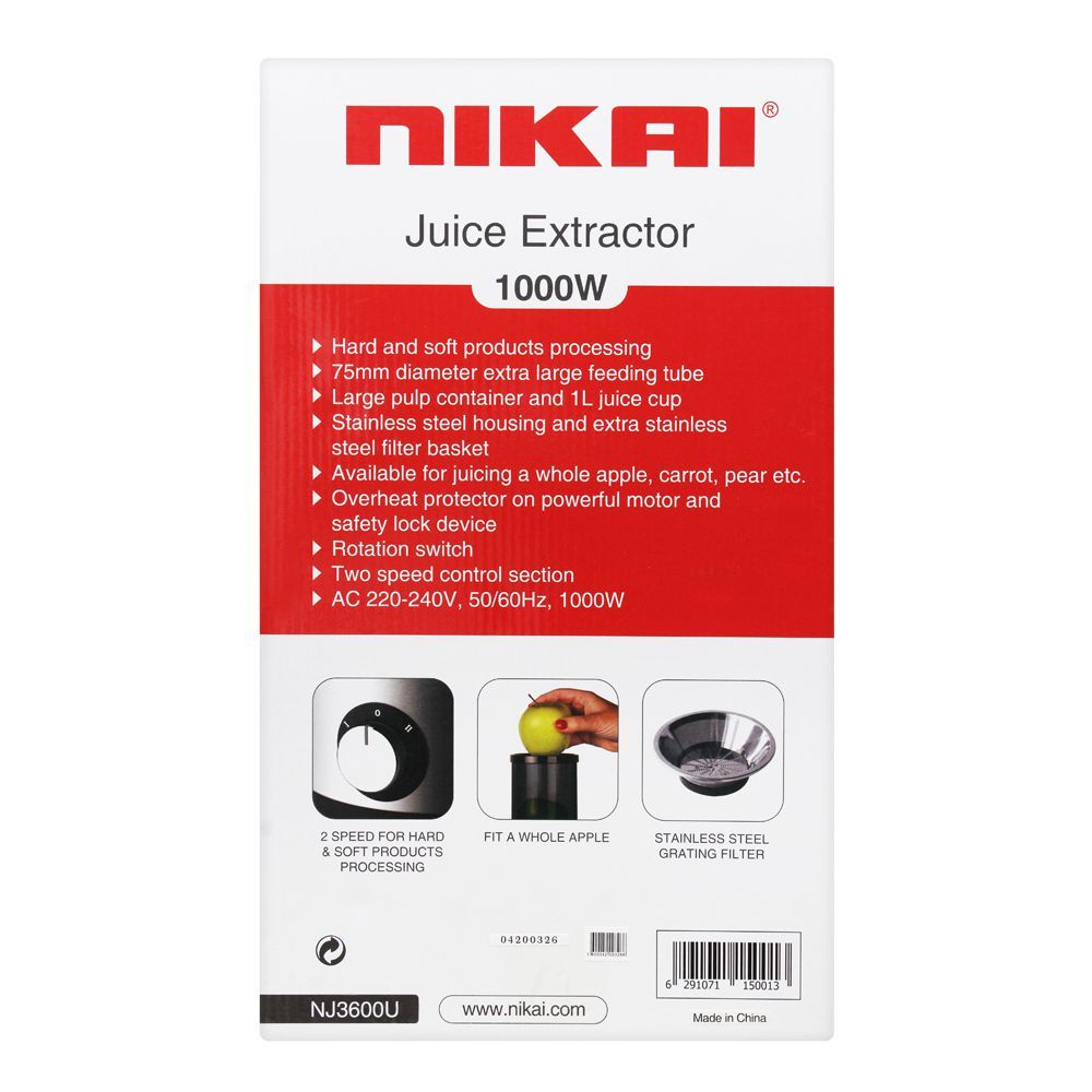 Purchase Nikai Juice Extractor, 1000W, NJ-3600U Online at Best Price in ...