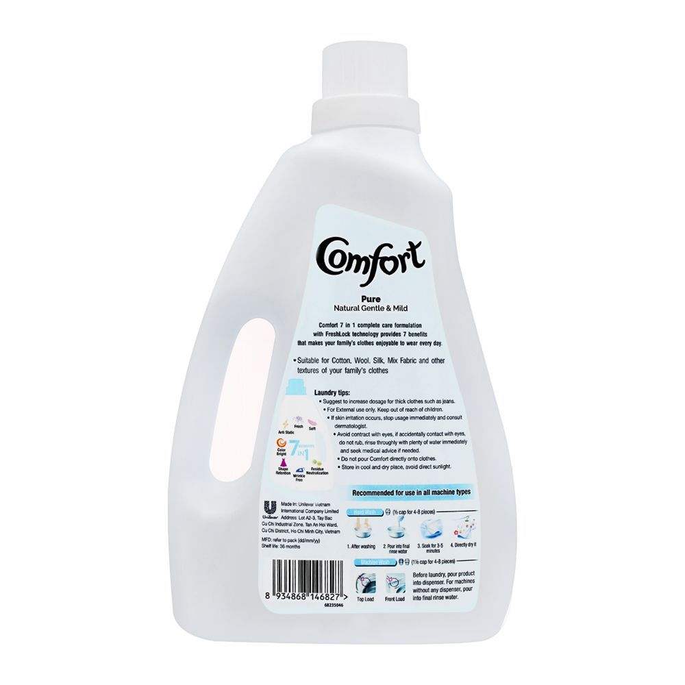 Order Comfort Fabric Conditioner, Pure Natural Gentle & Mild, 2 Liters ...