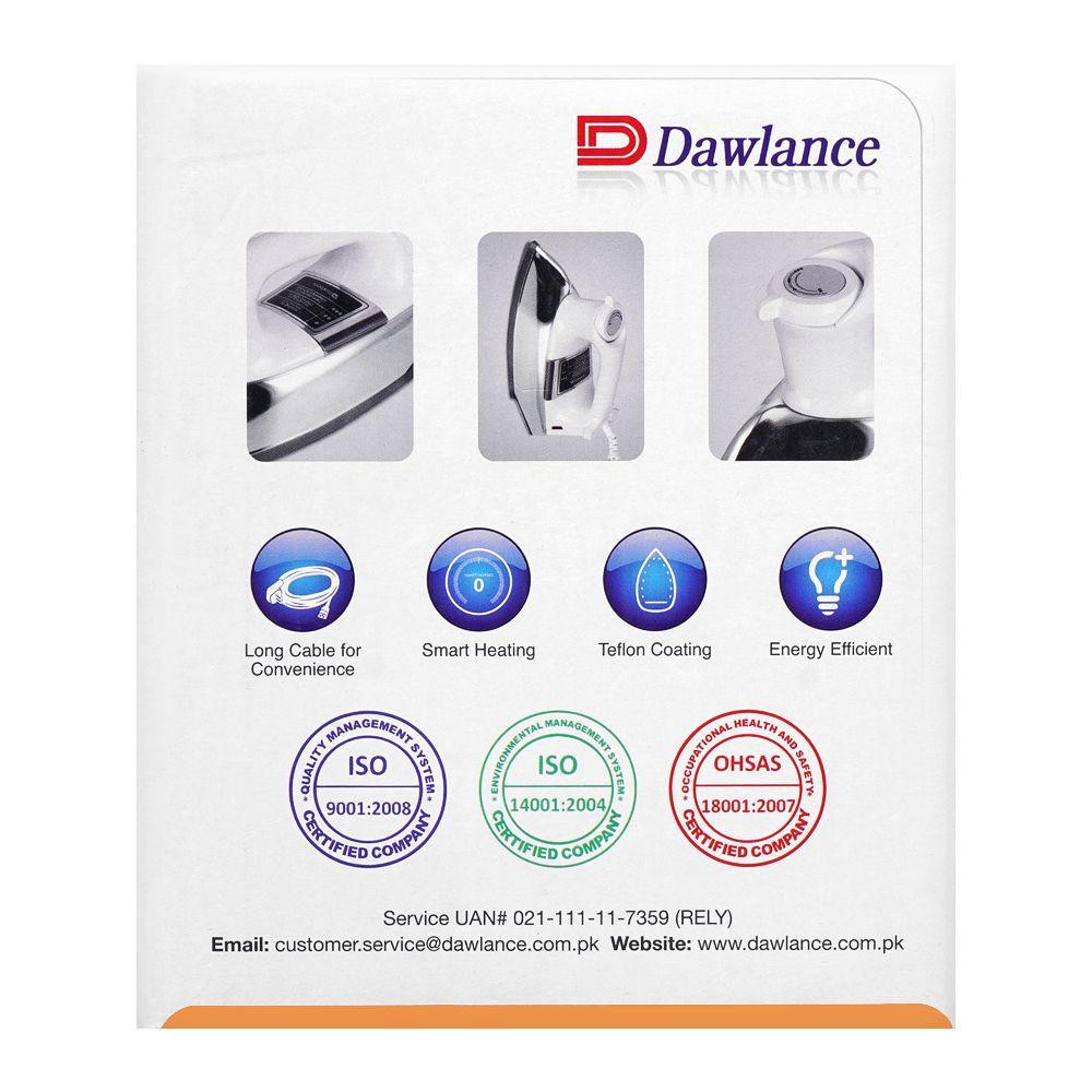 Order Dawlance Dry Iron, White, DWDI-1020 Online at Best Price in ...