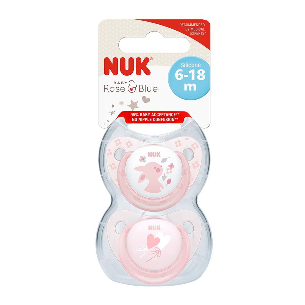 Purchase Nuk Baby Rose & Blue Silicone Soother, 6-18m, 10736159 Online ...