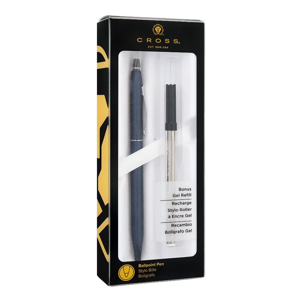 Buy Cross Click Ballpoint Pen Bonus Gel Refill Metallic Navy Blue, With ...