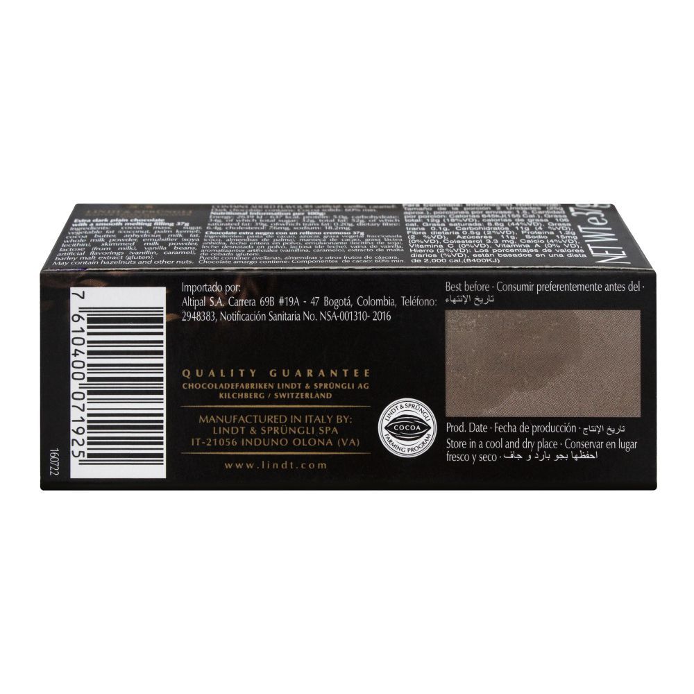 Buy Lindt Lindor Extra Dark 60% Cocoa Chocolate Shell Box, 37g Online ...