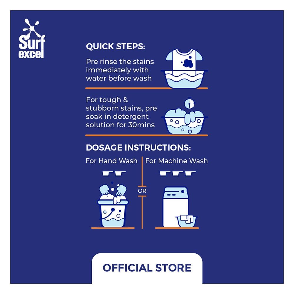 Surf Excel Laundry Detergent Washing Powder, 2kg Saver Pack Rs.100/-