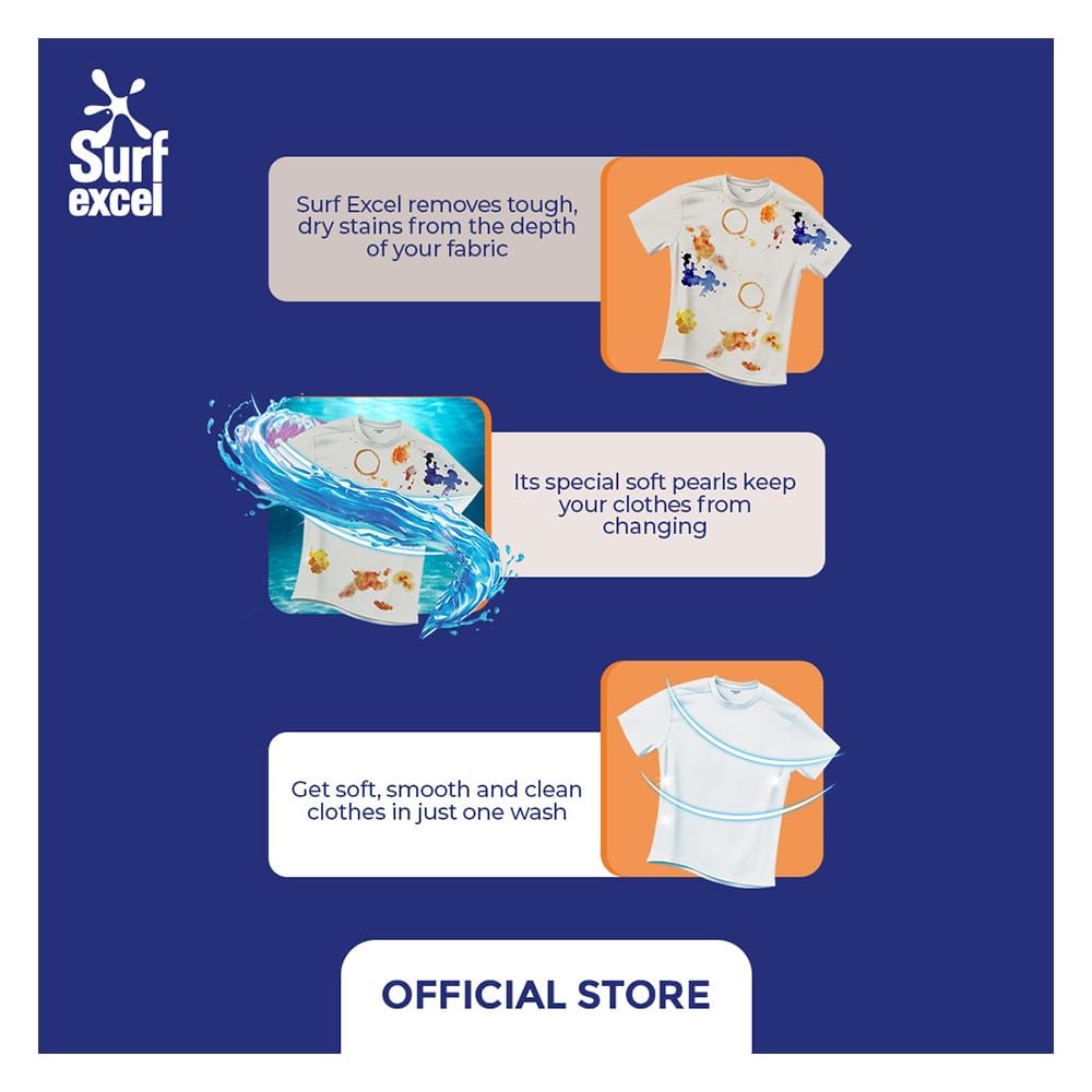 Surf Excel Laundry Detergent Washing Powder, 2kg Saver Pack Rs.100/-