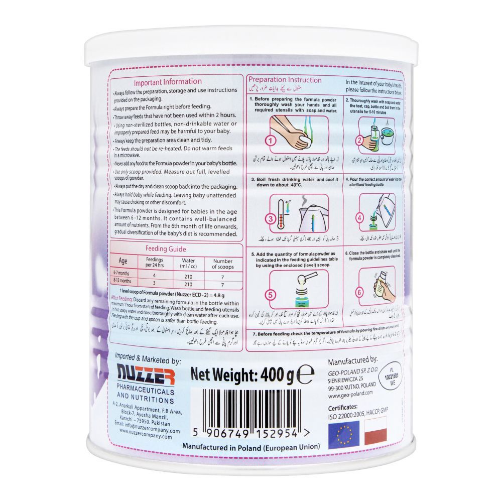 Purchase Nuzzer ECD-2 Infant Formula, No. 2, 400g Online at Best Price ...