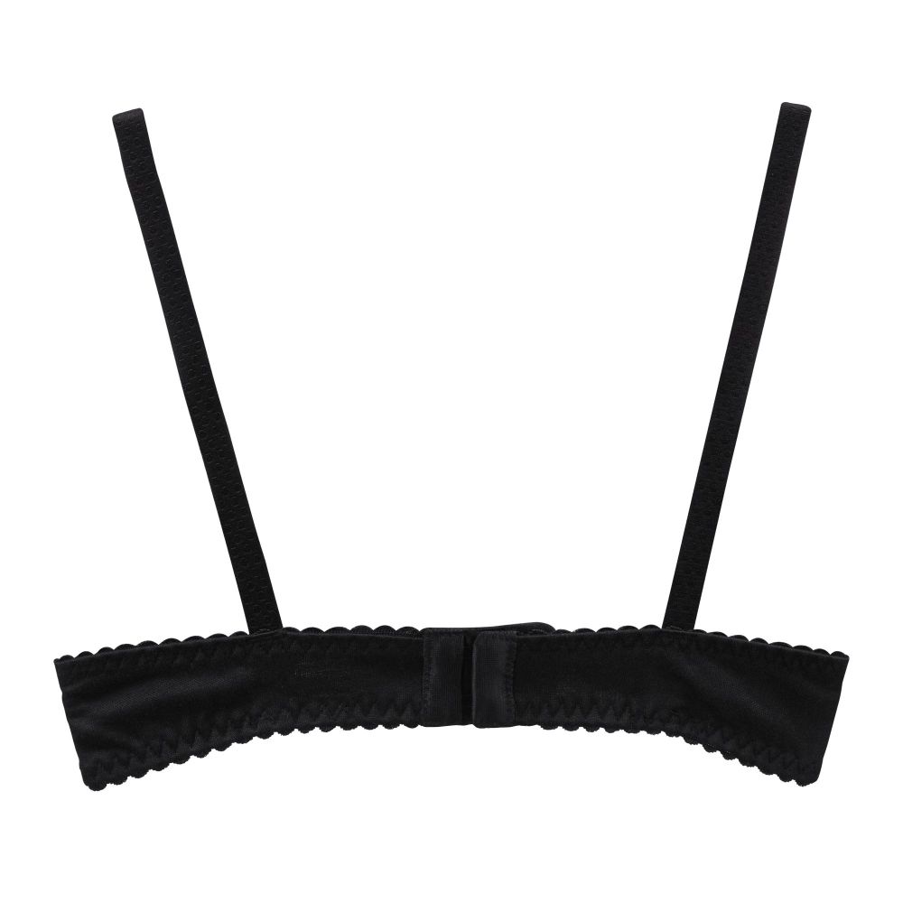 Buy BeBelle Intimage-U Dual Layer Fabric Half Lace Bra, Black, 1266 ...