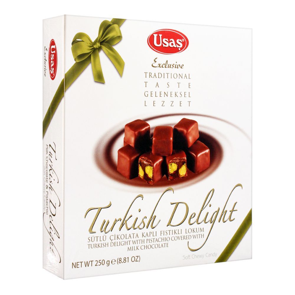 Buy Usas Turkish Delight With Pistachio, Covered With Milk Chocolate ...
