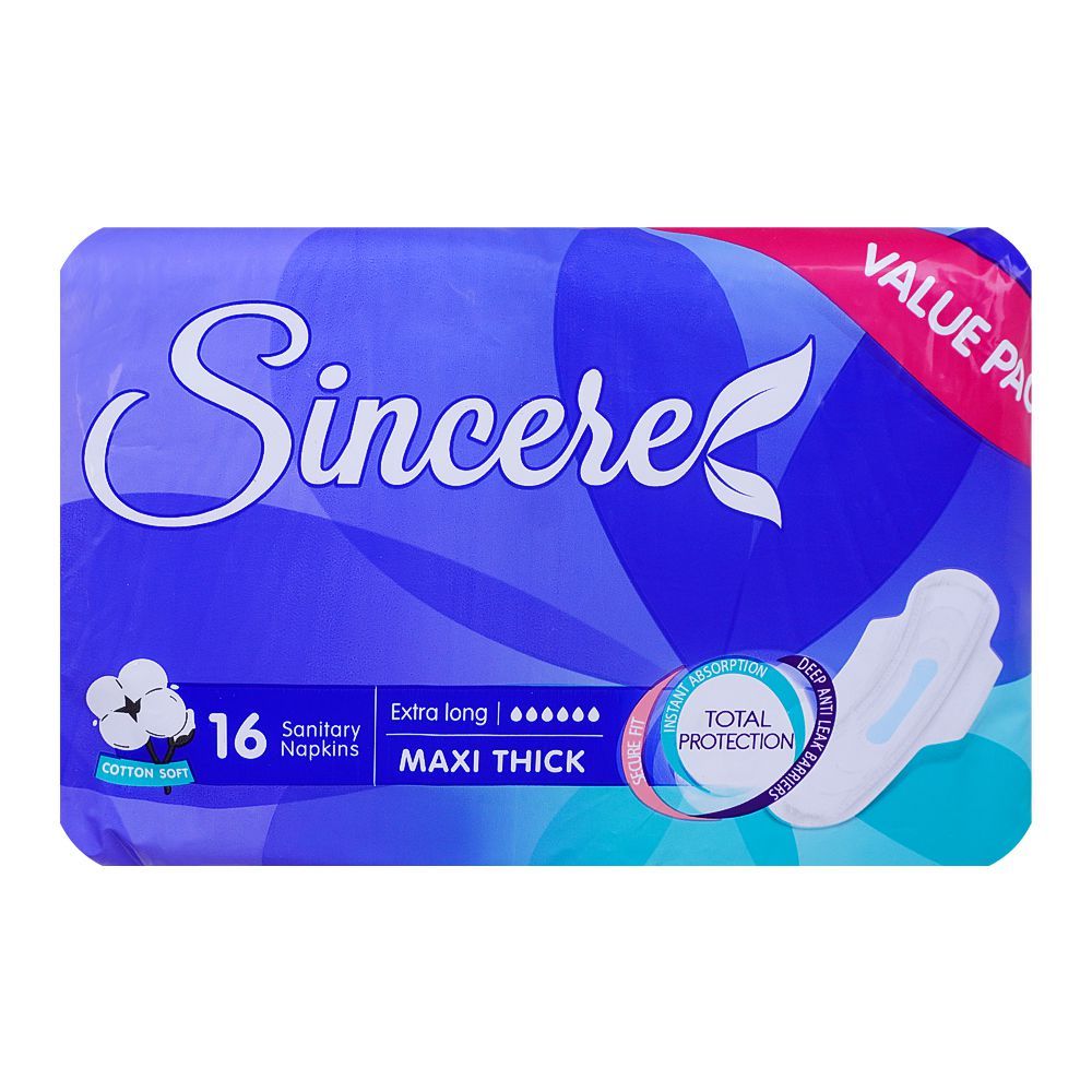 Order Sincere Maxi Thick Extra Long Sanitary Napkins Value Pack, 16-Pack Online at Special Price ...