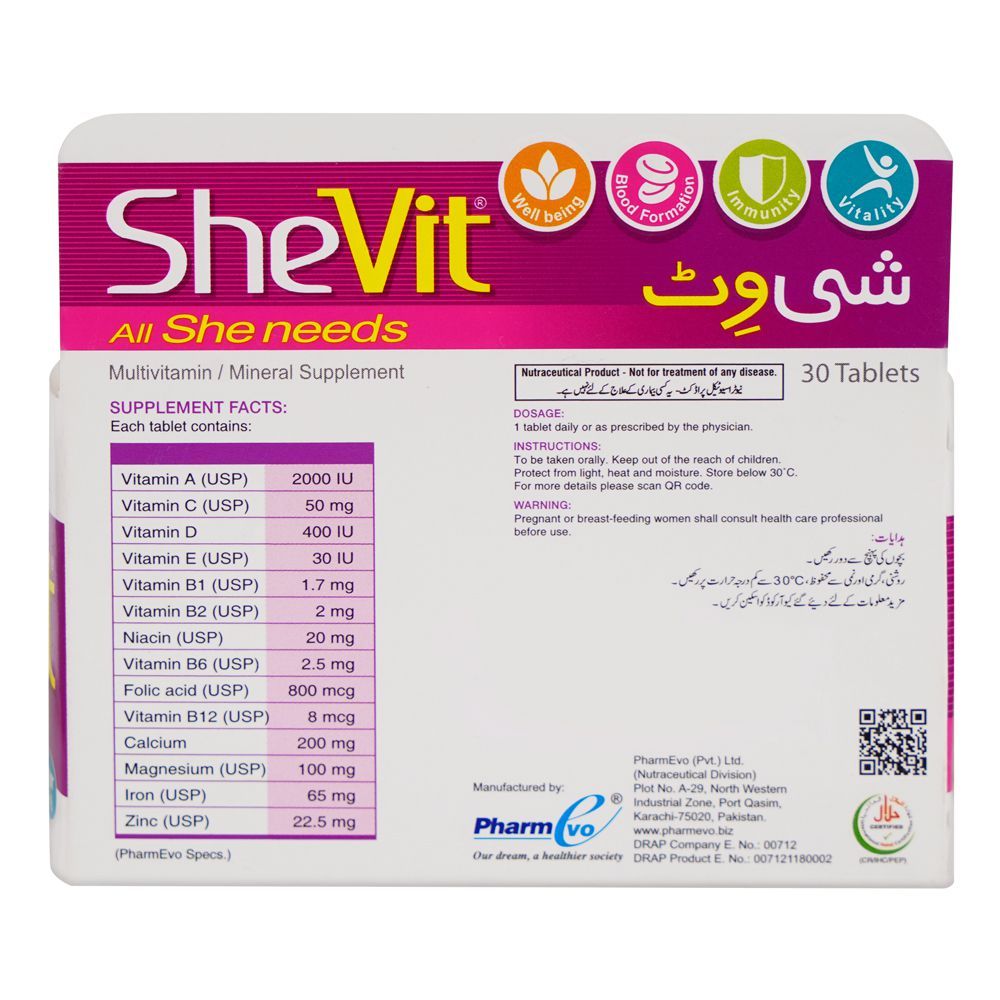 Buy Shevit Multivitamins Oral Tablets, 30-Pack Online at Special Price ...