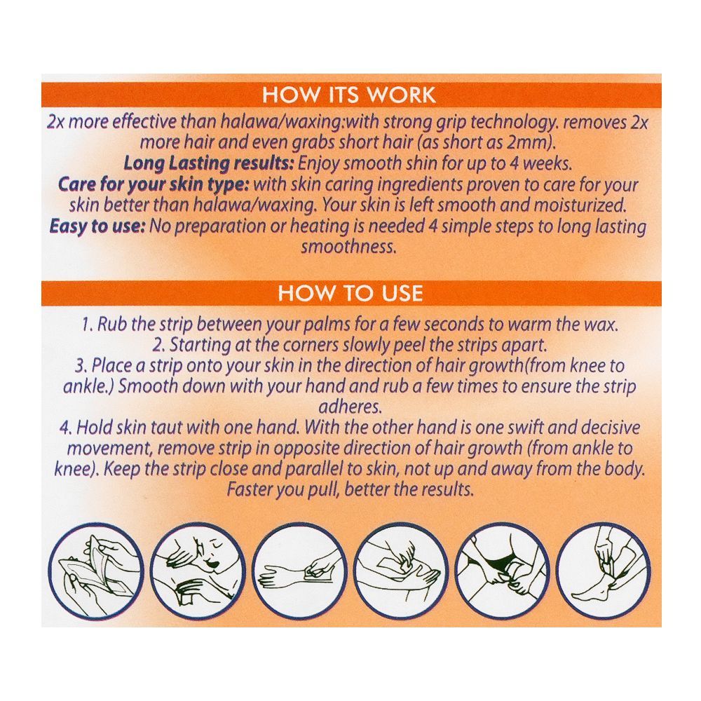 Purchase Veet Oriental Body Wax Strips, Orange Lily & Almond Oil, All ...