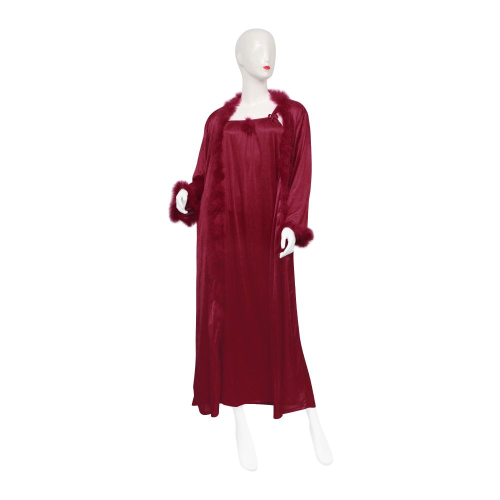 Purchase Belleza Nighty Inner + Gown Set, Maroon, 042 Online at Best ...
