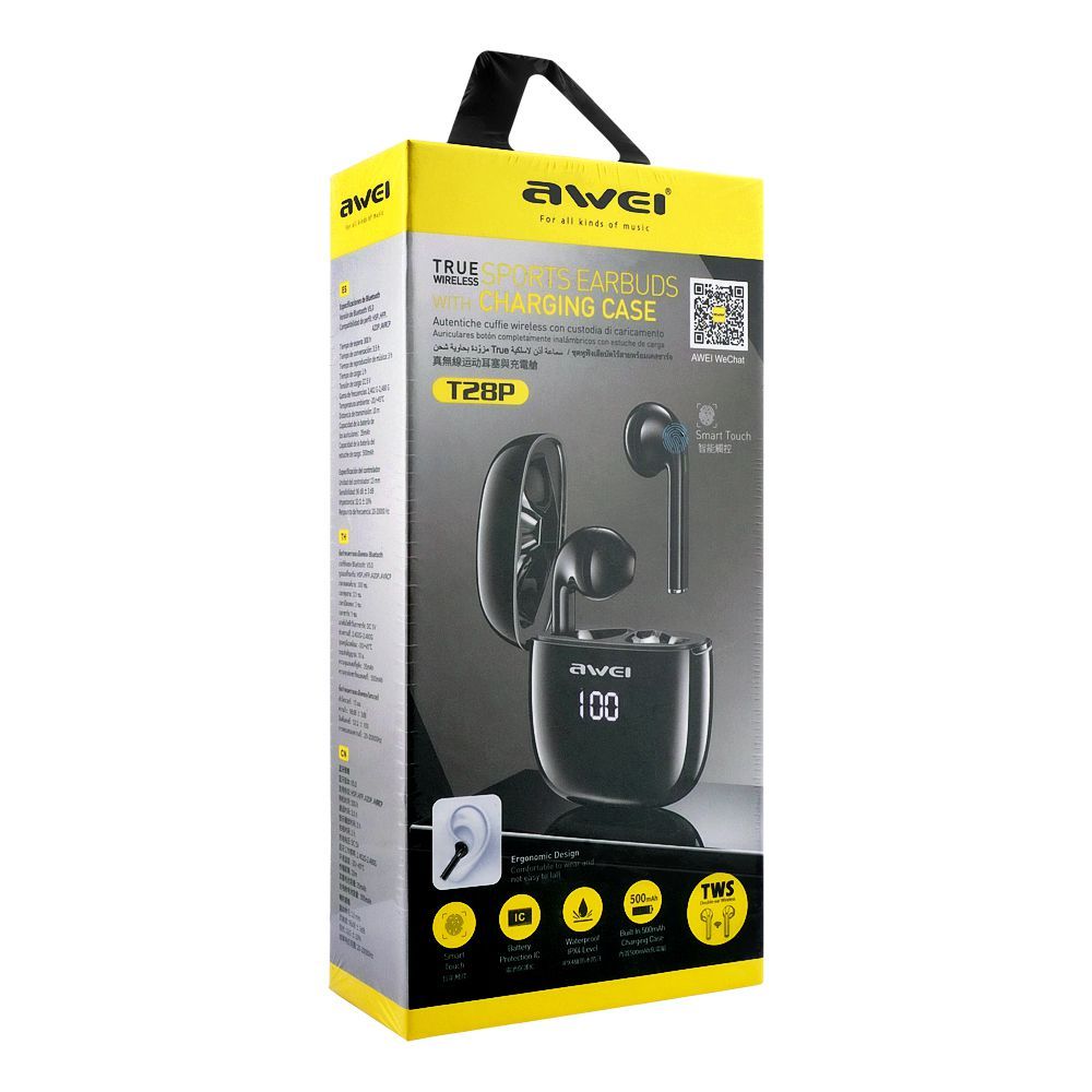 Order Awei True Wireless Sports Earbuds With Charging Case, Black, T28P ...