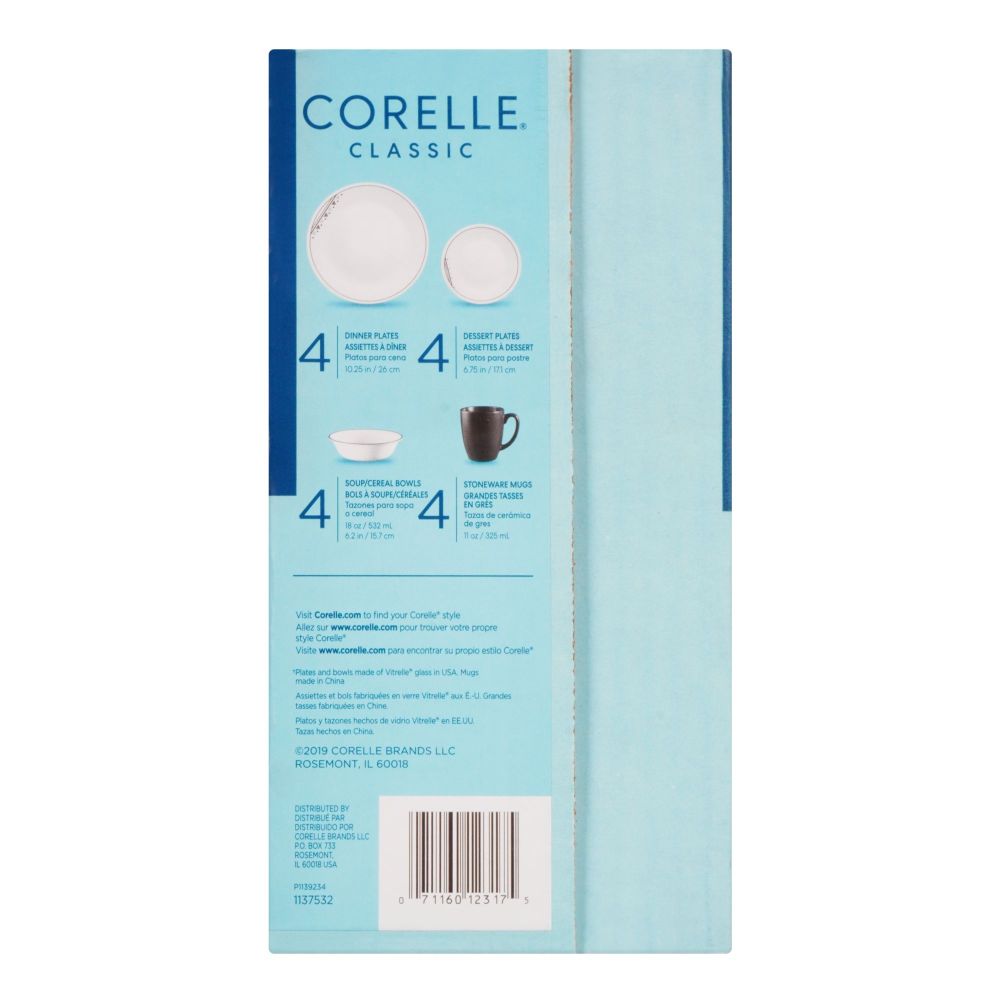 Order Corelle Livingware Dinnerware Set, Fusion Charcoal, 16 Piece ...