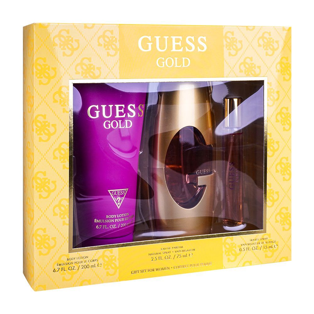 Buy Guess Gold Perfume Set For Women, EDP 75ml + Travel Spray 15ml ...