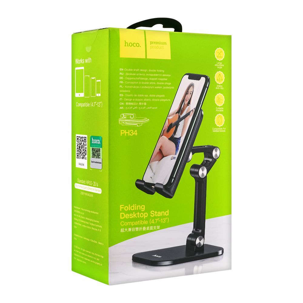 Order Hoco PH34 Excelente Double Folding Desktop Mobile/Tablet Stand, Black Online at Special ...